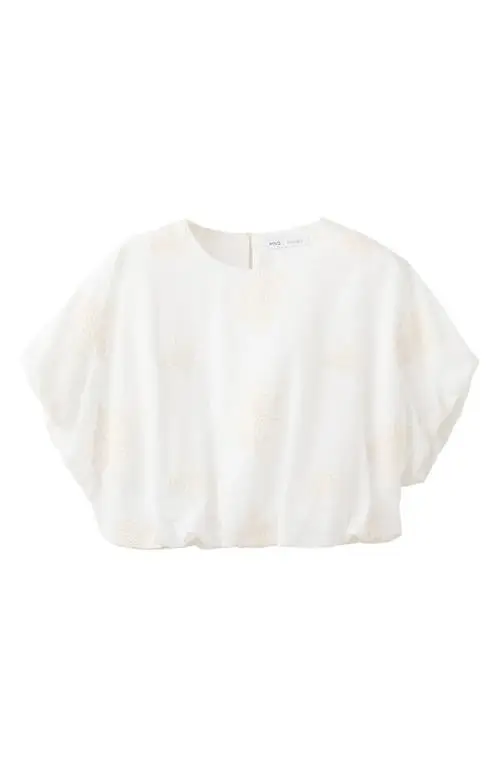 Mango Embroidered Dolman Sleeve Cotton Top