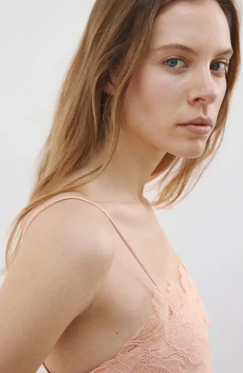 Mango Lace Trim Satin Camisole