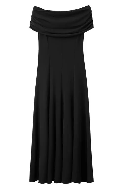Mango Off-the-shoulder Flared Maxi Dress