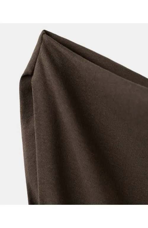Mango One-shoulder Flared Maxi Dress - Brown