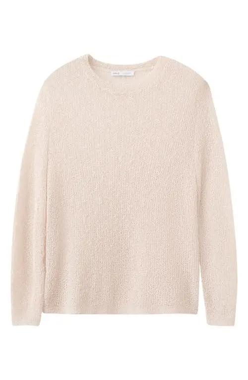 Mango Sheer Open Knit Long Sleeve Sweater