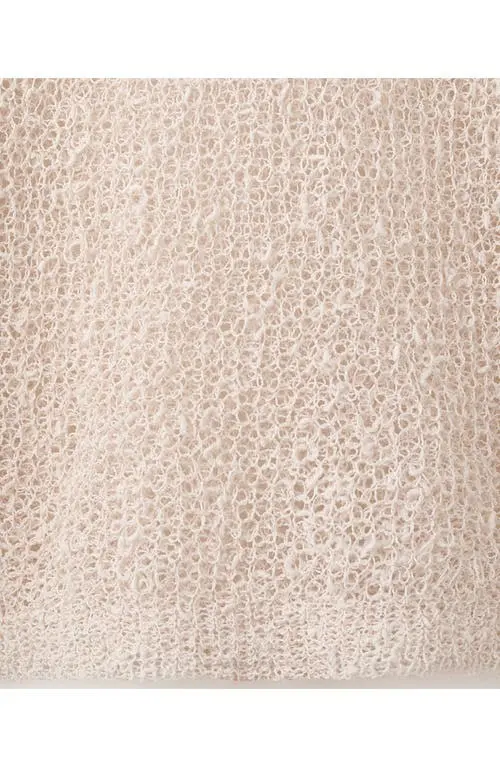 Mango Sheer Open Knit Long Sleeve Sweater