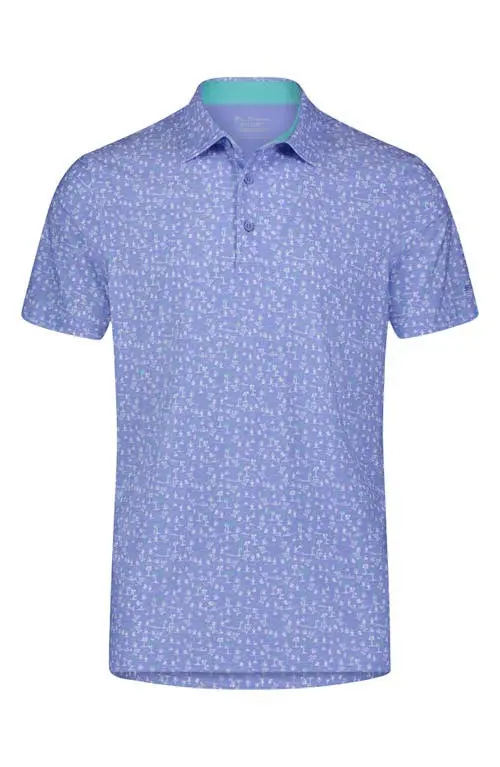 Ben Sherman Desert Island Print Stretch Jersey Golf Polo