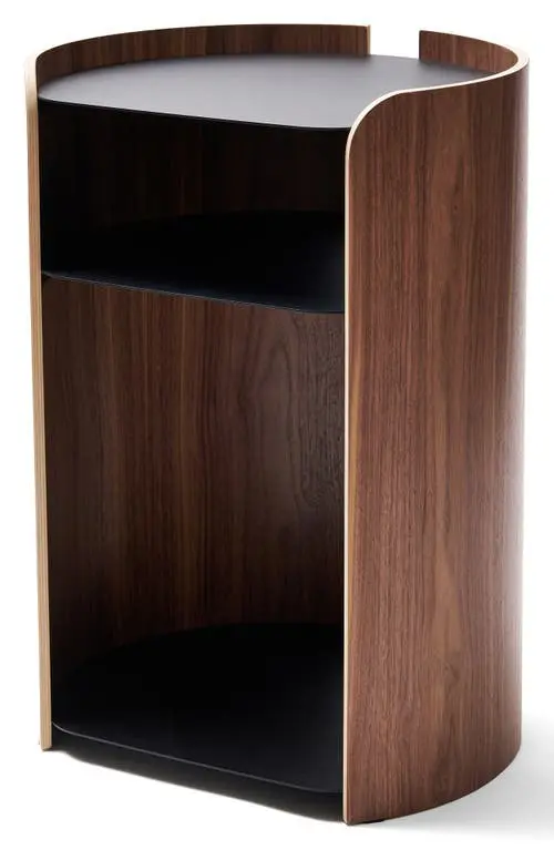 APTO Contour Wood & Steel Side Table - Black