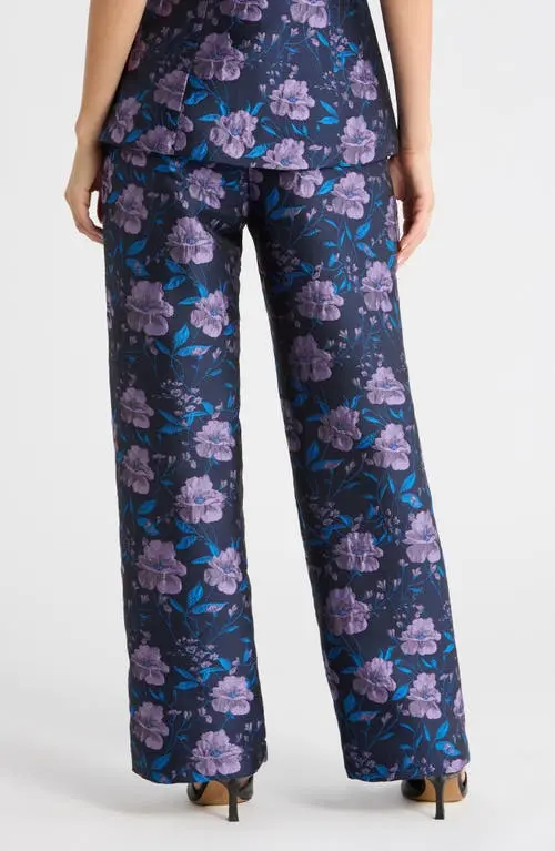 SUGARLIPS Floral Jacquard Wide Leg Pants