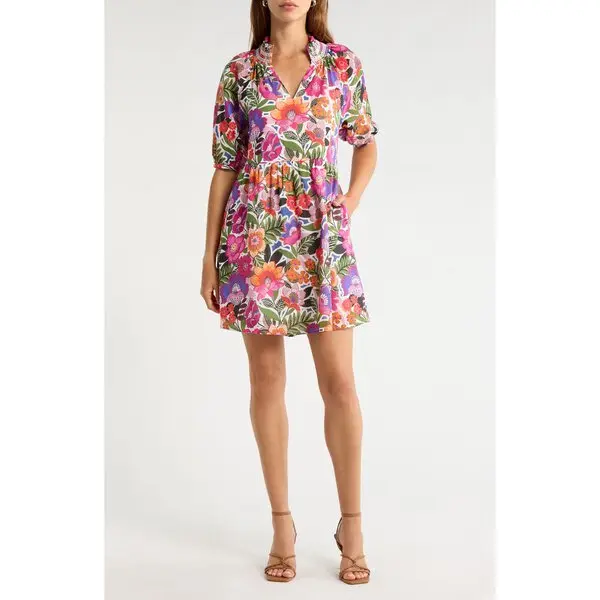 SUGARLIPS Rendal Floral Babydoll Mini Dress - Floral-multi