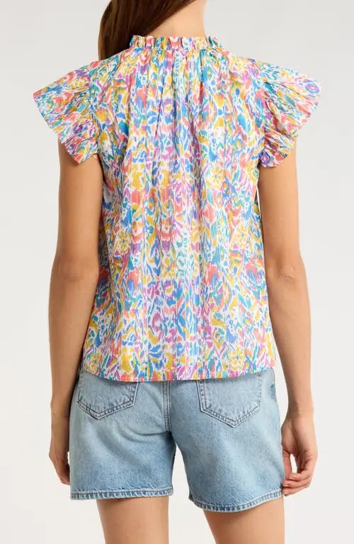 SUGARLIPS Deniza Flutter Sleeve Top - Cream-multi