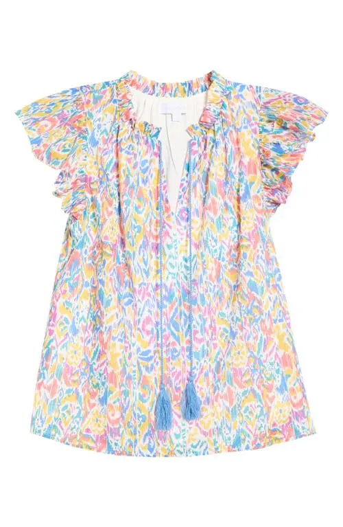 SUGARLIPS Deniza Flutter Sleeve Top - Cream-multi