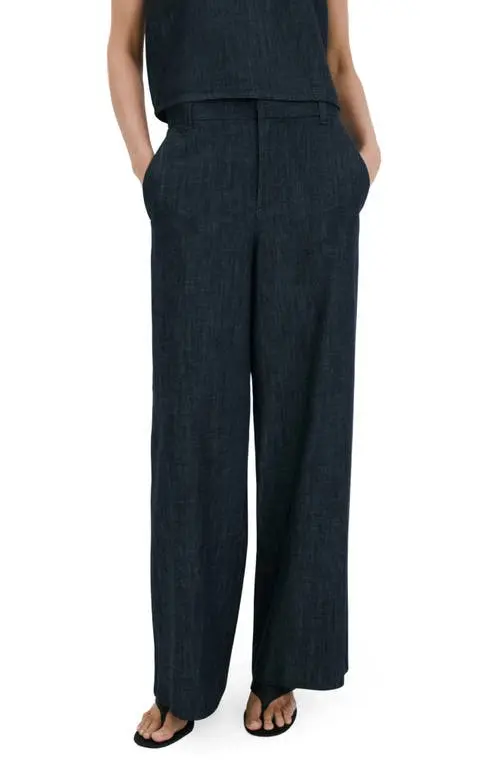 Mango Mid Rise Wide Leg Trouser Jeans