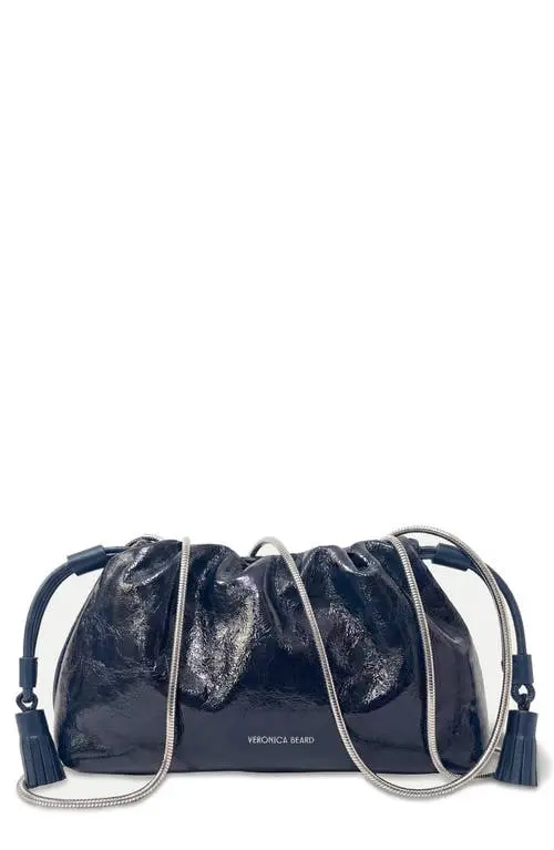 Veronica Beard Crinkle Leather Small Stash Bag - Navy