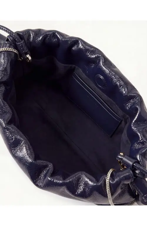 Veronica Beard Crinkle Leather Small Stash Bag - Navy