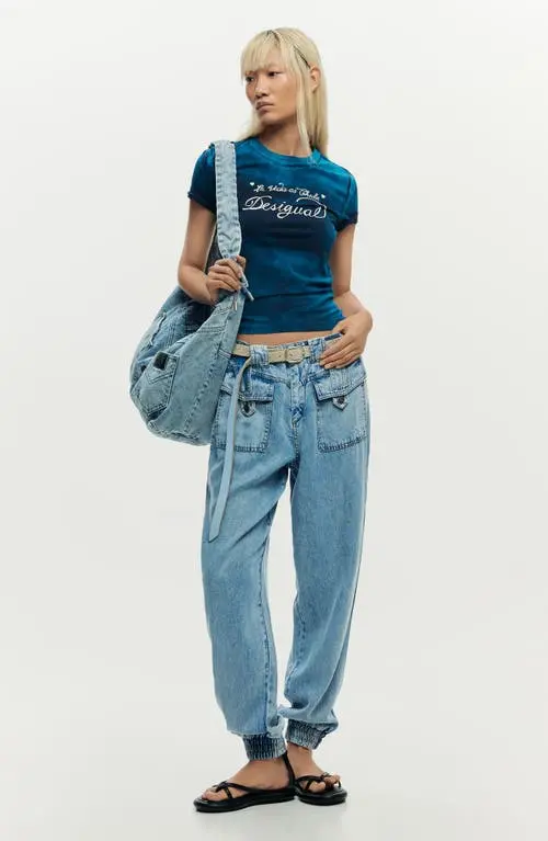 Desigual Graphic Logo Crewneck T-shirt - Blue