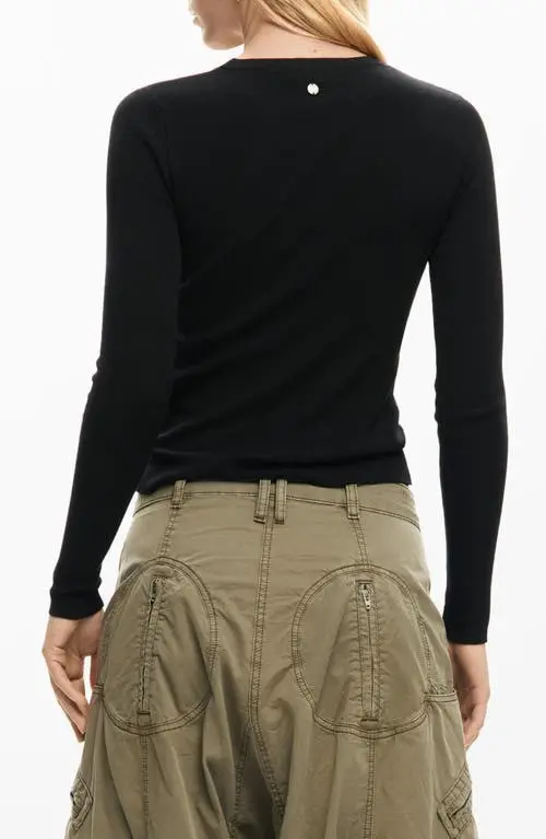 Desigual Embroidered Heart Long Sleeve T-shirt