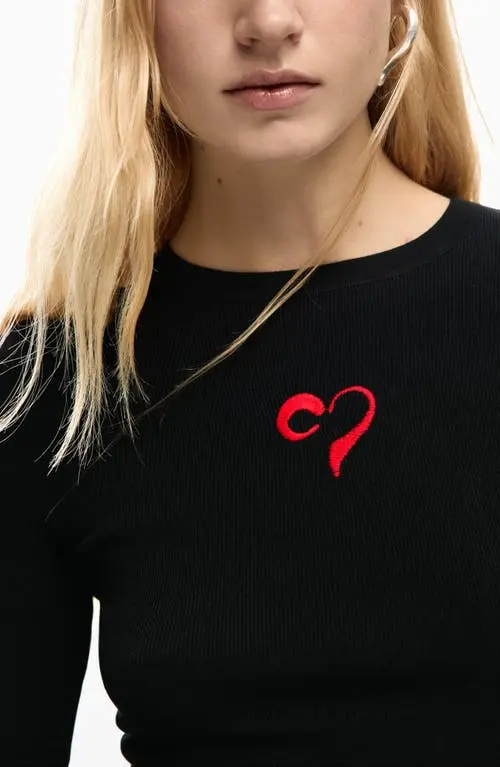 Desigual Embroidered Heart Long Sleeve T-shirt