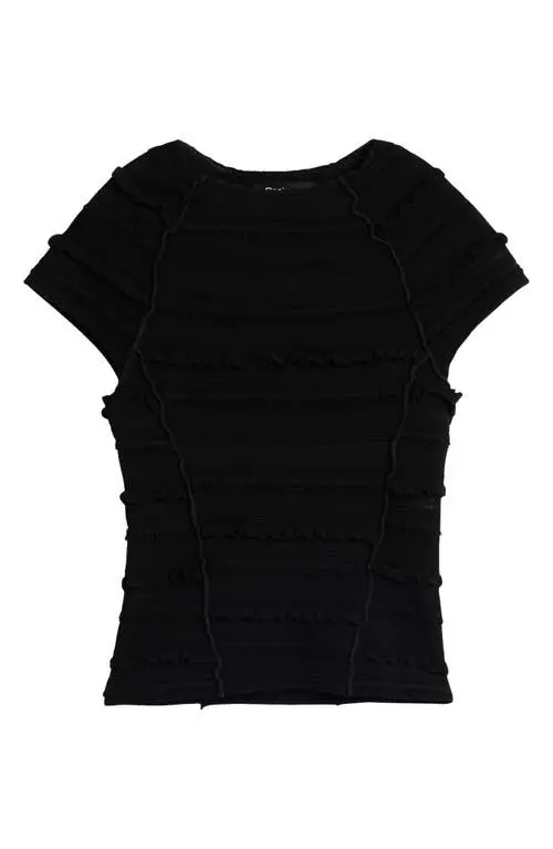 Desigual Cap Sleeve T-shirt With Ruffle Trim
