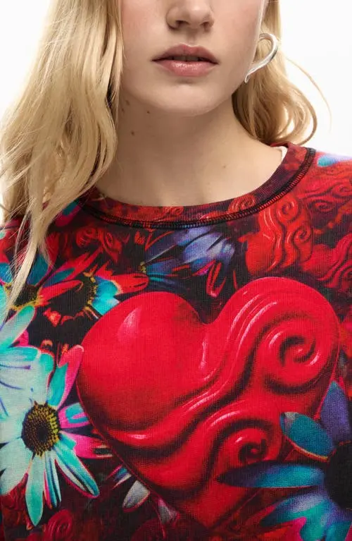 Desigual Floral Print Crewneck Sweatshirt