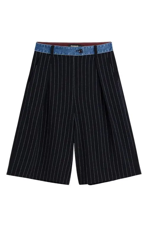 Desigual Pinstripe Wide-leg Shorts
