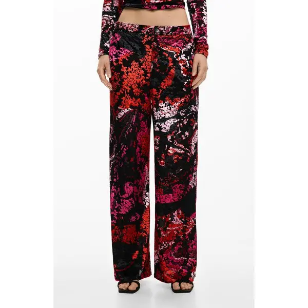 Desigual Floral Print Wide Leg Pants