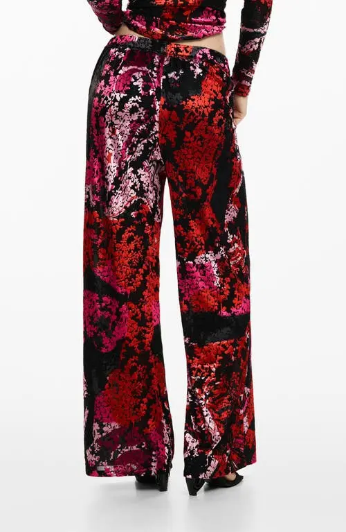 Desigual Floral Print Wide Leg Pants