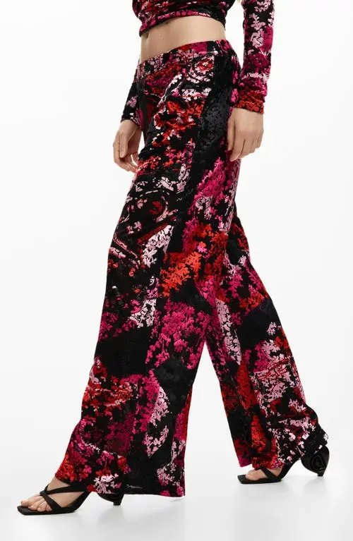 Desigual Floral Print Wide Leg Pants