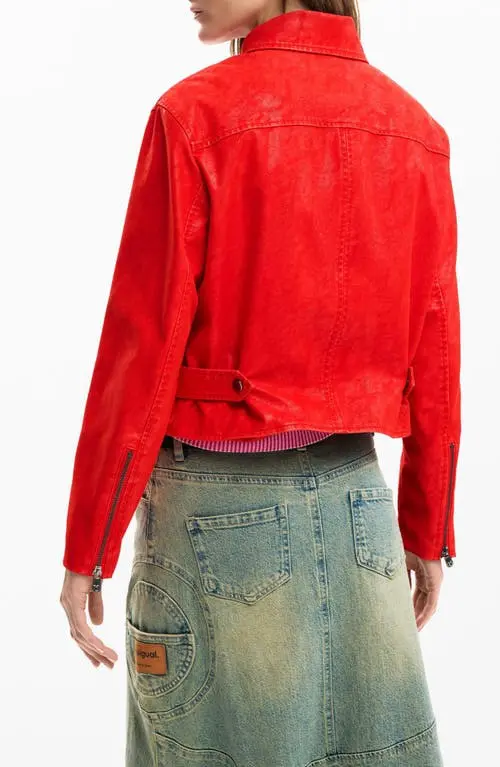 Desigual Faux Leather Zip-up Jacket