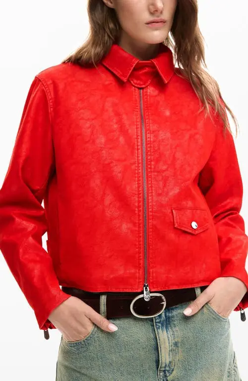 Desigual Faux Leather Zip-up Jacket