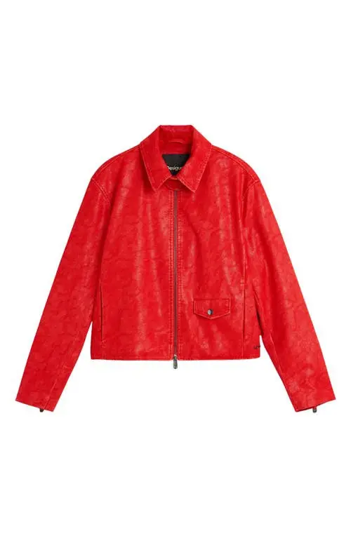 Desigual Faux Leather Zip-up Jacket
