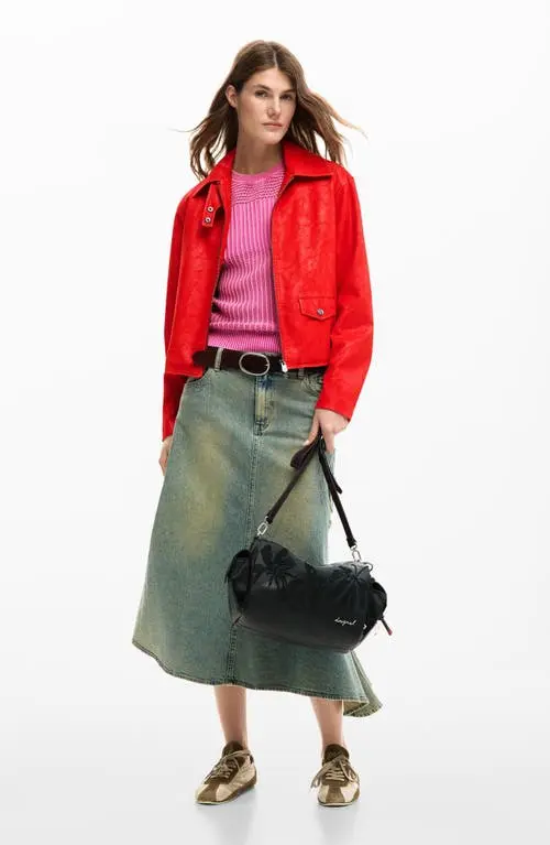 Desigual Faux Leather Zip-up Jacket