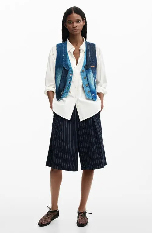Desigual Patchwork Denim Vest