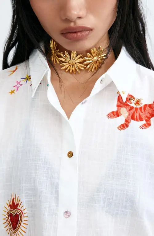 Desigual Embroidered Woven Shirt