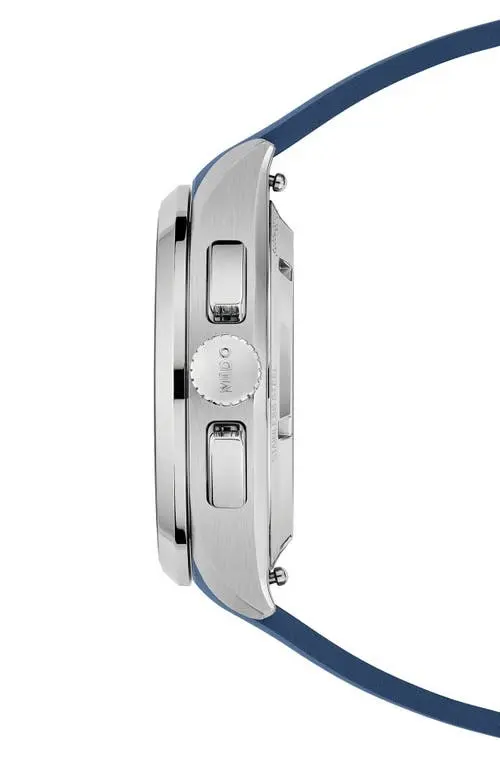MIDO Multifort Skeleton Chronograph Automatic Stainless Steel And Rubber Strap Watch - Blue