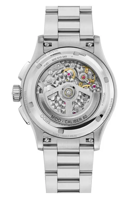 MIDO Multifort Skeleton Chronograph Automatic Stainless Steel Bracelet Watch - Anthracite