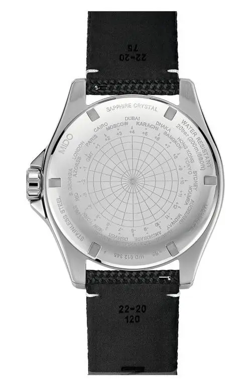 MIDO Ocean Star Gmt Automatic Watch With Webbing Strap