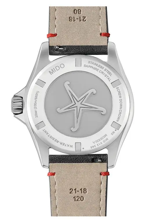 MIDO Ocean Star Worldtimer Automatic Leather Strap Watch
