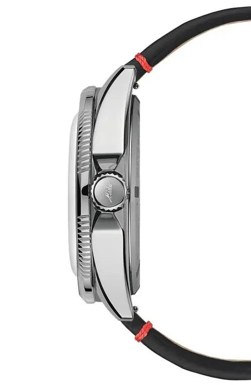 MIDO Ocean Star Worldtimer Automatic Leather Strap Watch