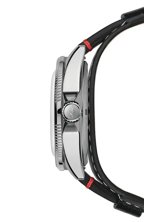 MIDO Ocean Star Worldtimer Automatic Leather Strap Watch