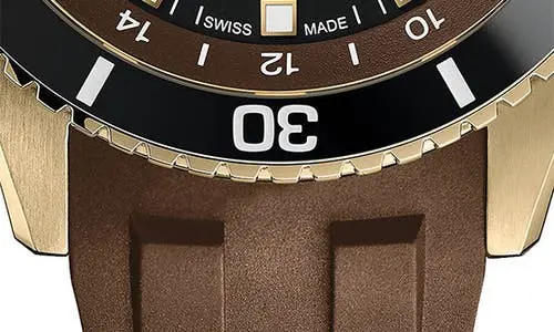 MIDO Ocean Star Gmt Automatic Rubber Strap Watch - Black