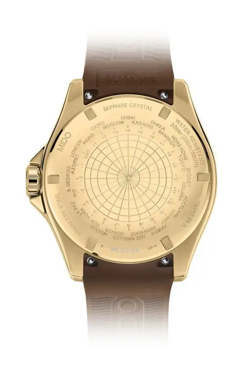 MIDO Ocean Star Gmt Automatic Rubber Strap Watch