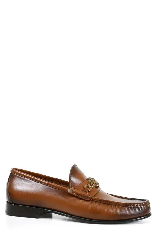 Roberto Cavalli Burnished Leather Bit Loafers