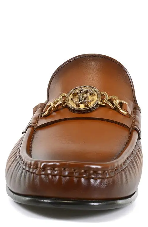 Roberto Cavalli Burnished Leather Bit Loafers