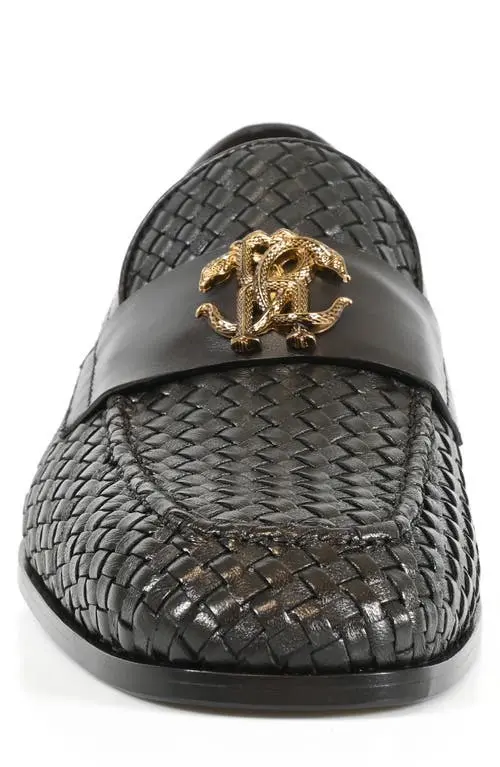 Roberto Cavalli Woven Leather Loafers