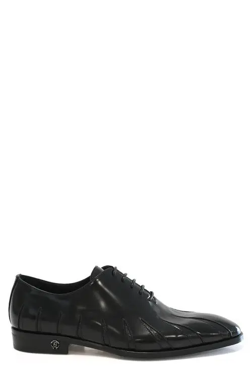 Roberto Cavalli Pleated Leather Oxford Shoes