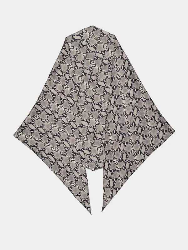 PAULA Edon Snakeskin Printed Silk Twill Scarf