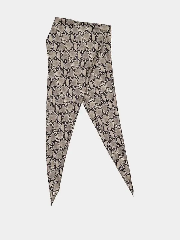 PAULA Edon Snakeskin Printed Silk Twill Scarf