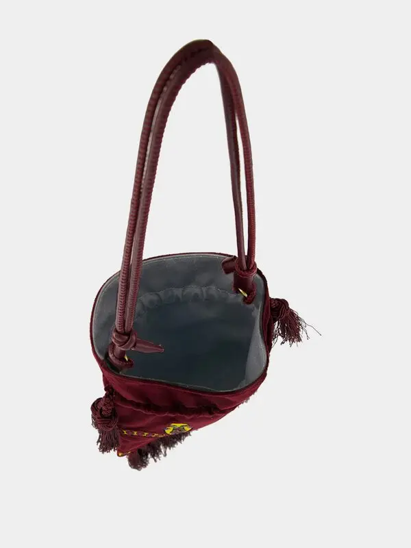 PAULA Embroidered Velvet Bag With Tassel