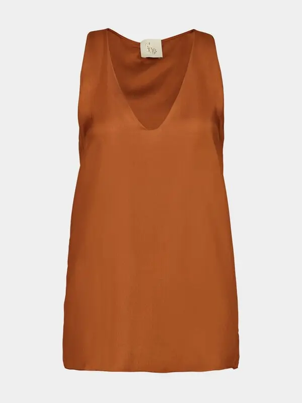 PAULA Nama Serena Cinnamon Stick Silk Tank Top - Orange