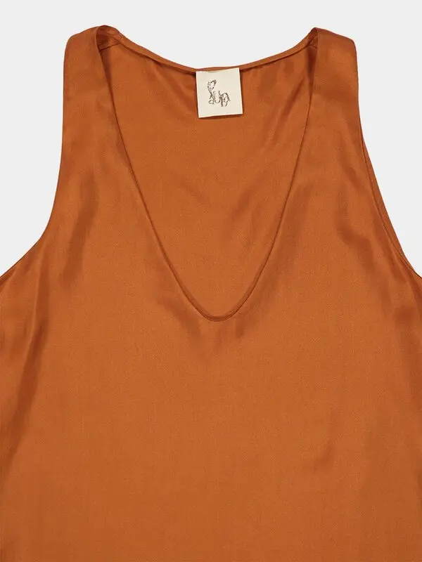 PAULA Nama Serena Cinnamon Stick Silk Tank Top - Orange