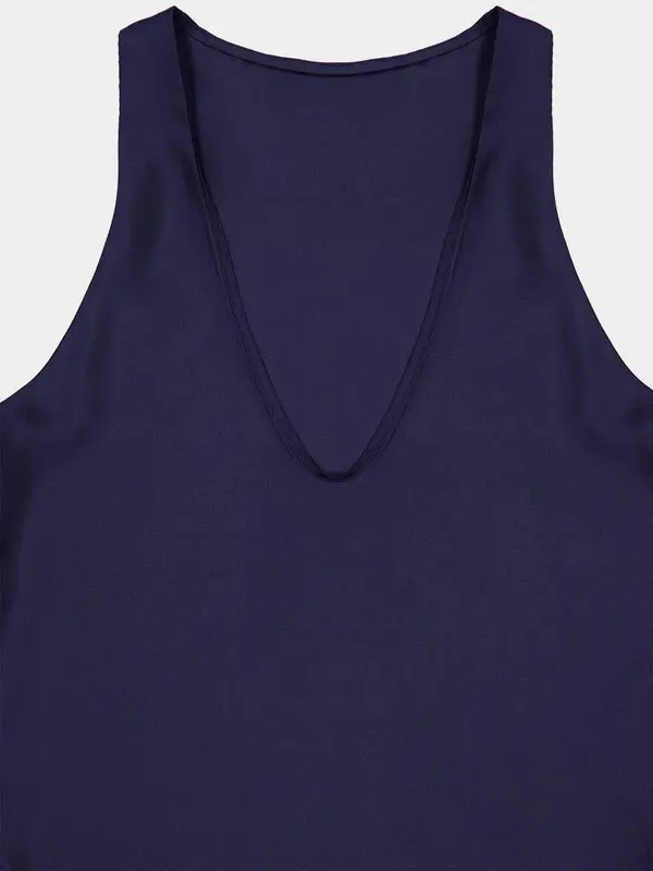 PAULA Nama Serena Peacoat Silk Tank Top - Blue
