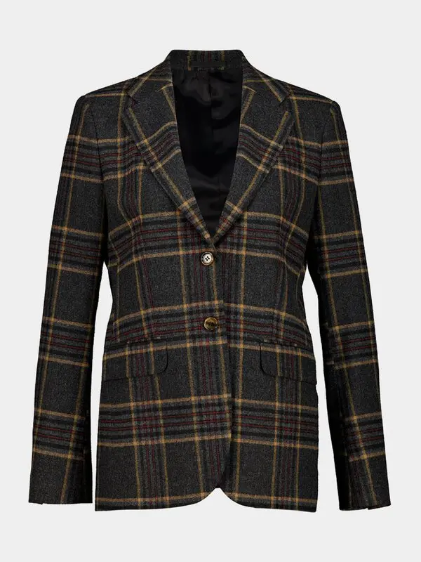 PAULA Check Houndstooth Blazer - Brown