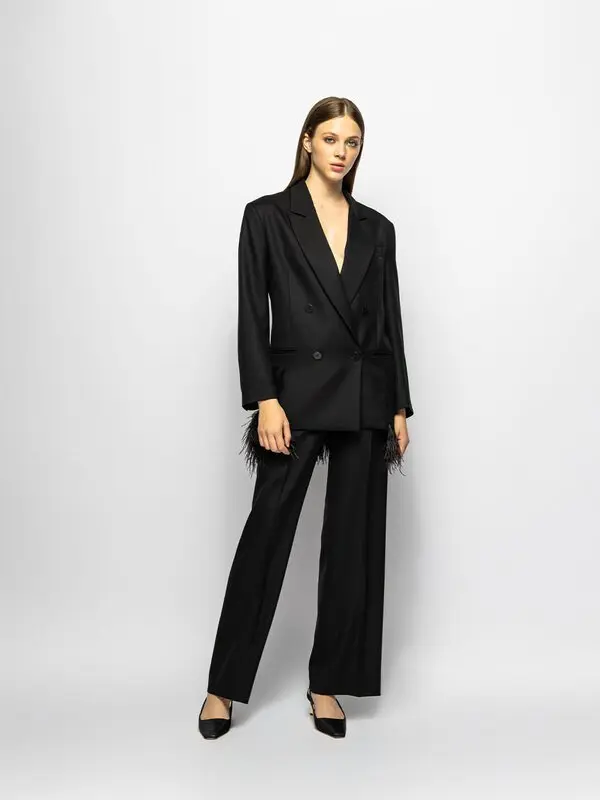 PAULA Marys Embroidered Blazer With Feathers